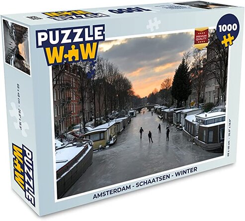 PuzzleWow 'Amsterdam Ice Skating Winter' | Puzzle 1000 Pieces